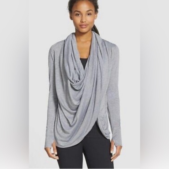 Zella | Tops | Zella Grey Crossover Wrap Athletic Top M | Poshmark